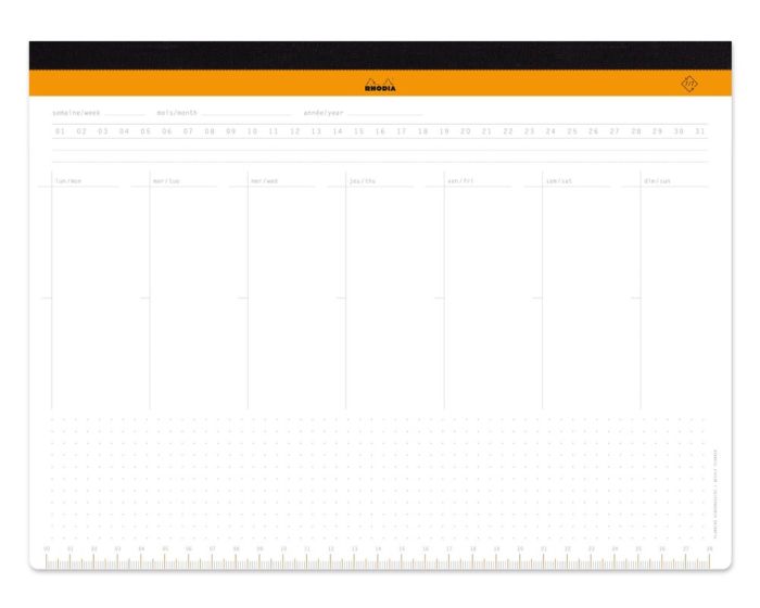 Rhodia Undated Weekly Planner, 11 3/8 x 8 3/4' - 60 Sheets – Bartrums ...