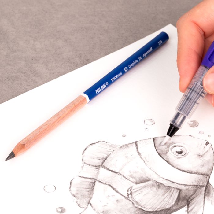 Milan Pack of 3 watersoluble graphite pencils, 2B graduation – Bartrums ...