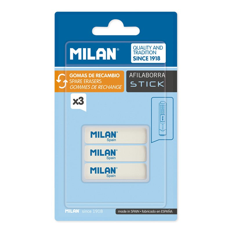 Milan Stick Refill Eraser, 3 Pack – Bartrums & Co Ltd