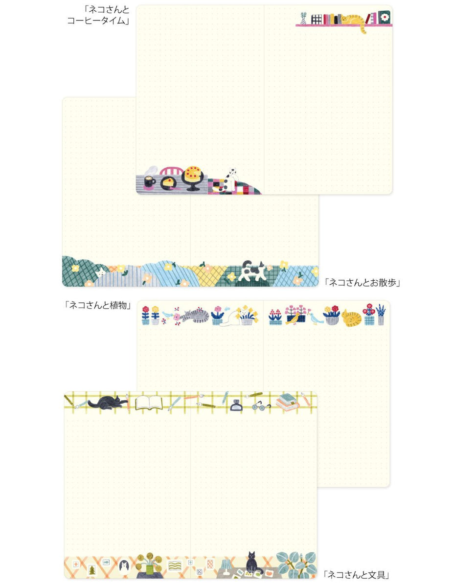 Midori Yuru Log B6 Notebook, Cat – Bartrums & Co Ltd